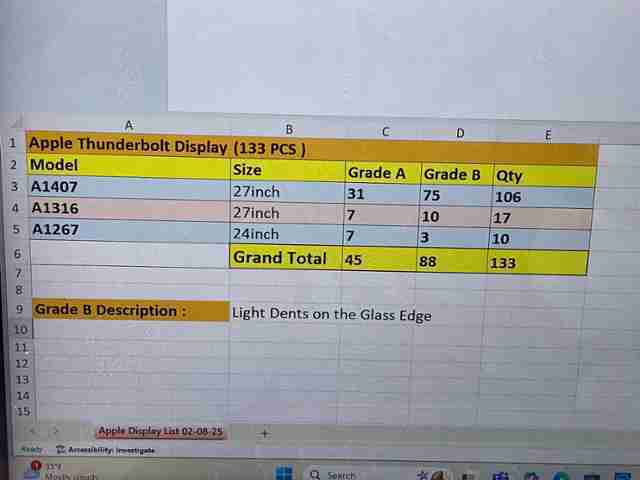 WTS: Lot of 133 PCS:Apple Thunderbolt Display 27inch, Model: A1407 ...